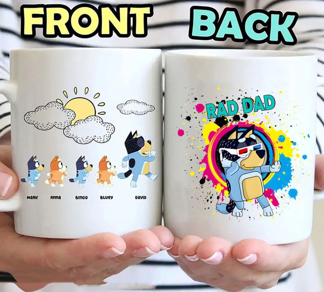Bluey Rad Dad Mug Personalized Bluey Dad Mug Dad Birthday - Etsy