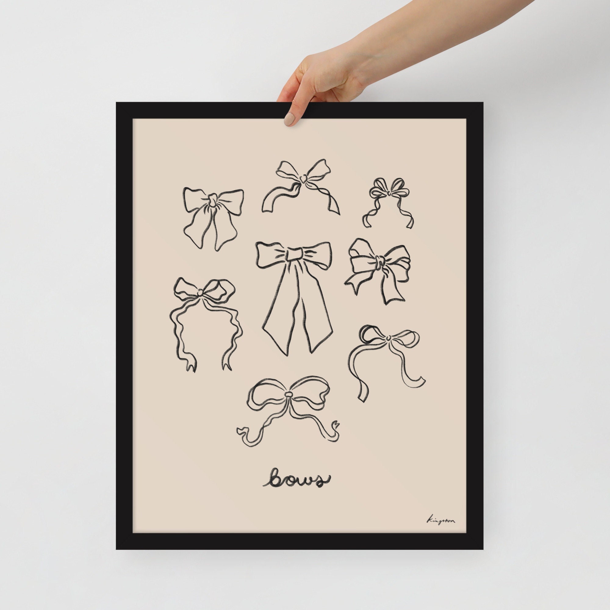 Bows Framed Print - Digital Drawing by Studio Kingston | Framed Fine ...