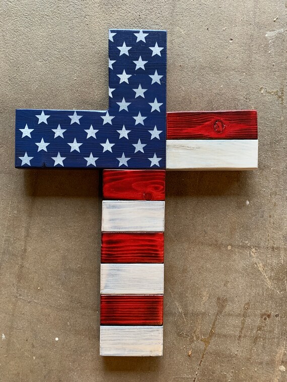 Home & Living Wall Décor Signs Patriotic Wooden Cross etna.com.pe