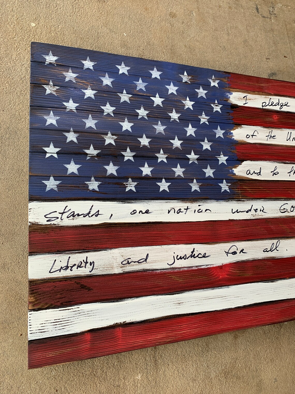 I Pledge Allegiance to the Flag Rustic Wood American Flag - Etsy