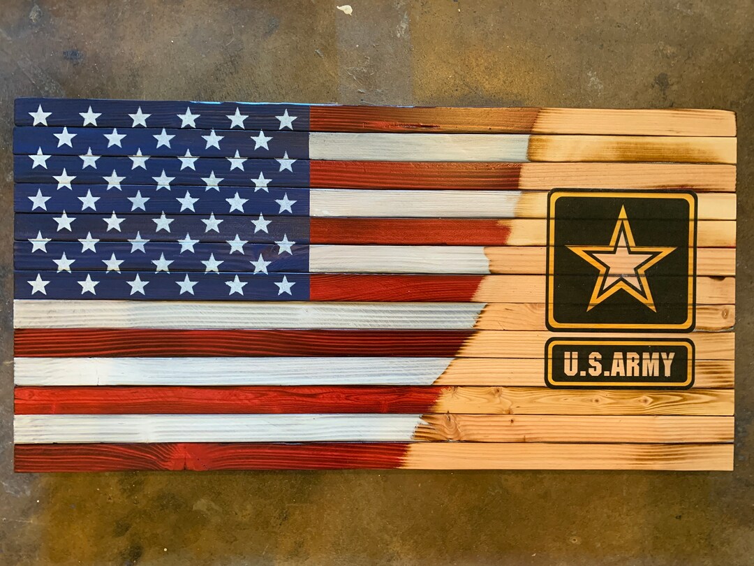 US Army Flag, Military Flag, Rustic Wood American Flag - Etsy