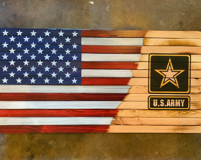 US Army Flag, Military Flag, Rustic Wood American Flag - Etsy