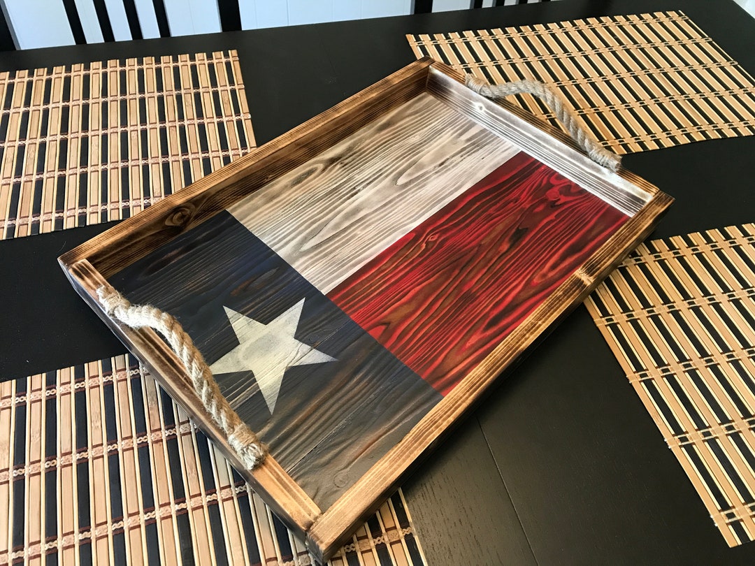 Texas Flag Serving Tray, Texasflag, Custom Serving Tray, Rustic Serving ...