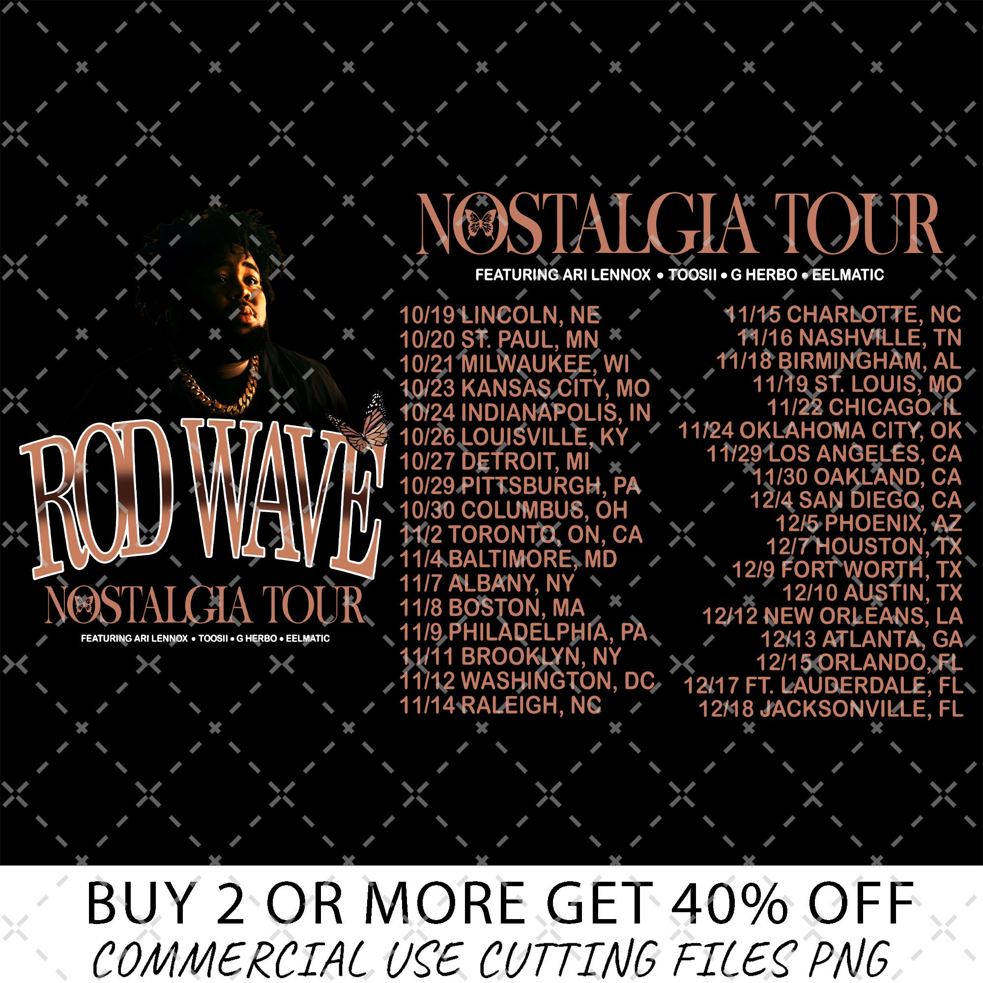 Rod Wave Nostalgia Tour 2023 Png, Rod Wave Png - Etsy