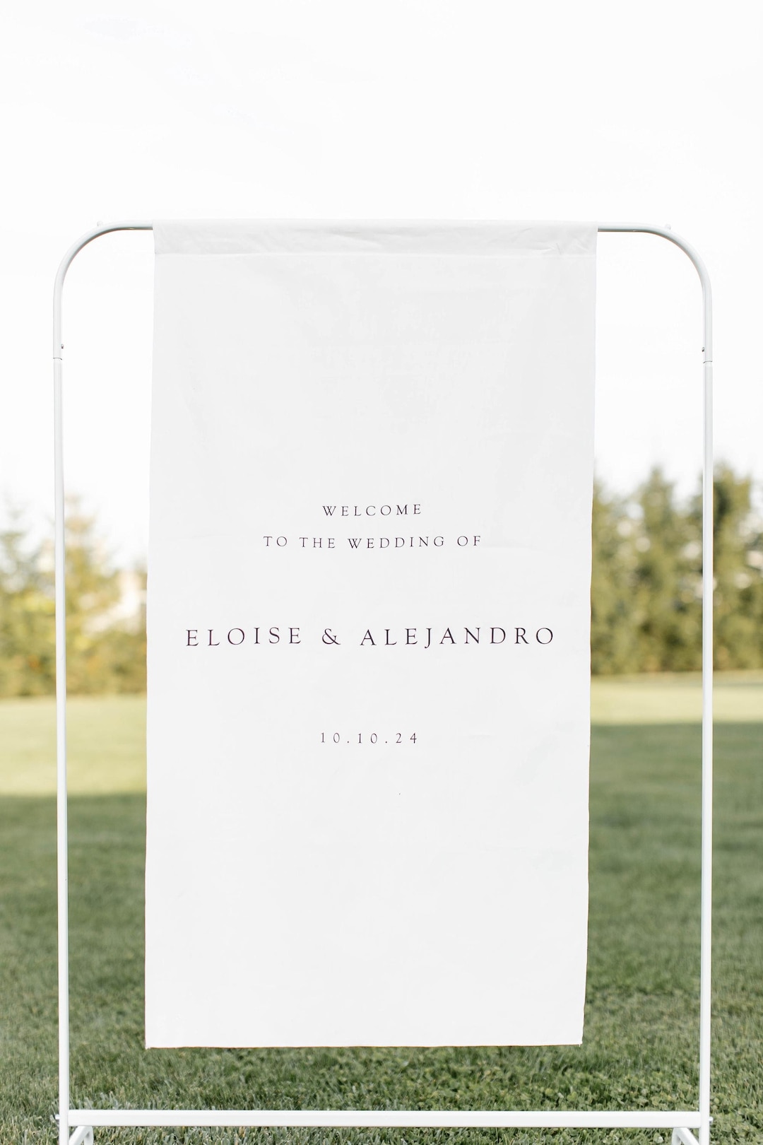 Linen Sign, Fabric Welcome Sign, Custom Welcome Sign, Linen Wedding ...