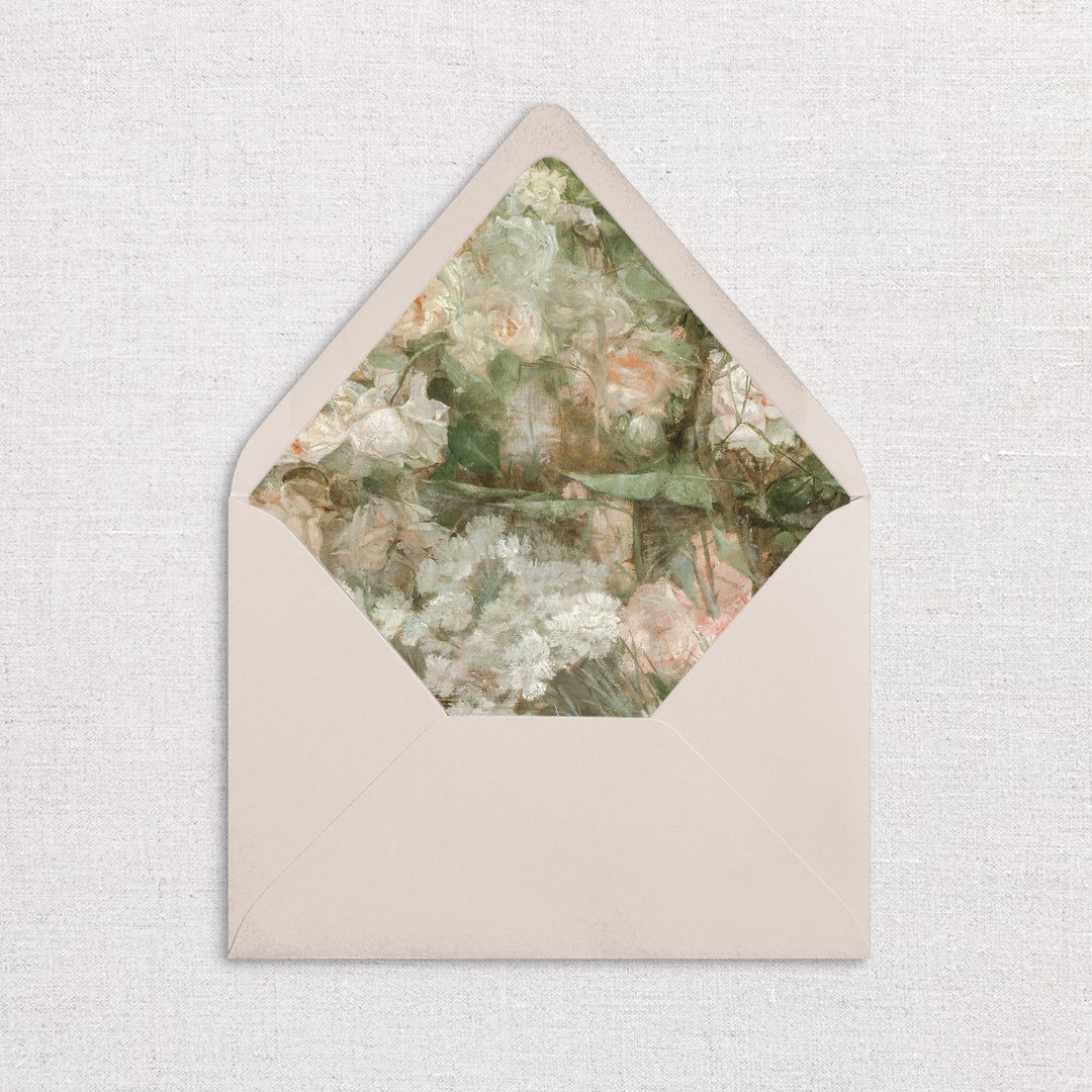 Floral Envelope Liner, Watercolor Floral Envelope Liner, Fine Art ...