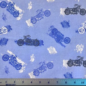 Motorcycle Flannel Fabric by the Yard or Half Yards Novelty Print ...