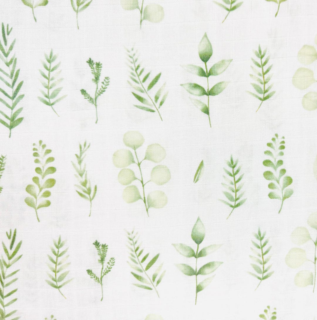 Botanical Leaf 44” Double Gauze Fabric by the Yard 100% Cotton Bubble ...