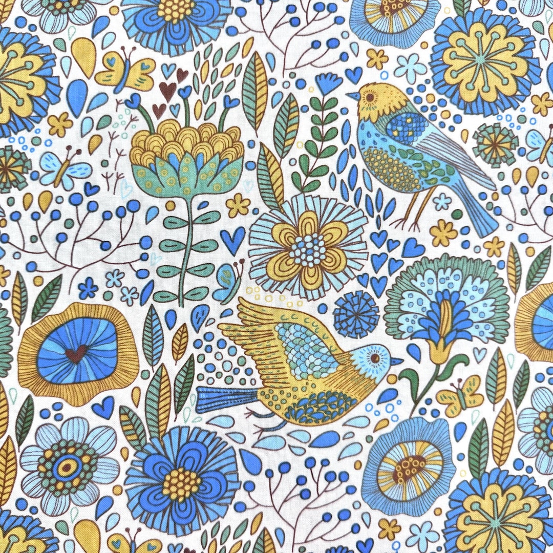 Bird Song Floral Fabric by the Yard 100% Premium Cotton by Pat Sloan ...