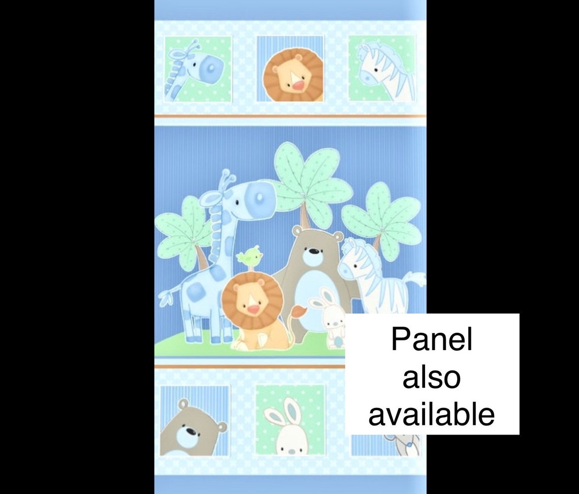 Little Peepers 5 Zoo Animals Blocks Flannel Fabric by the - Etsy