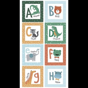 Alphabet Zoo Collection Fabric by the Yard 100% Premium Cotton by Riley ...