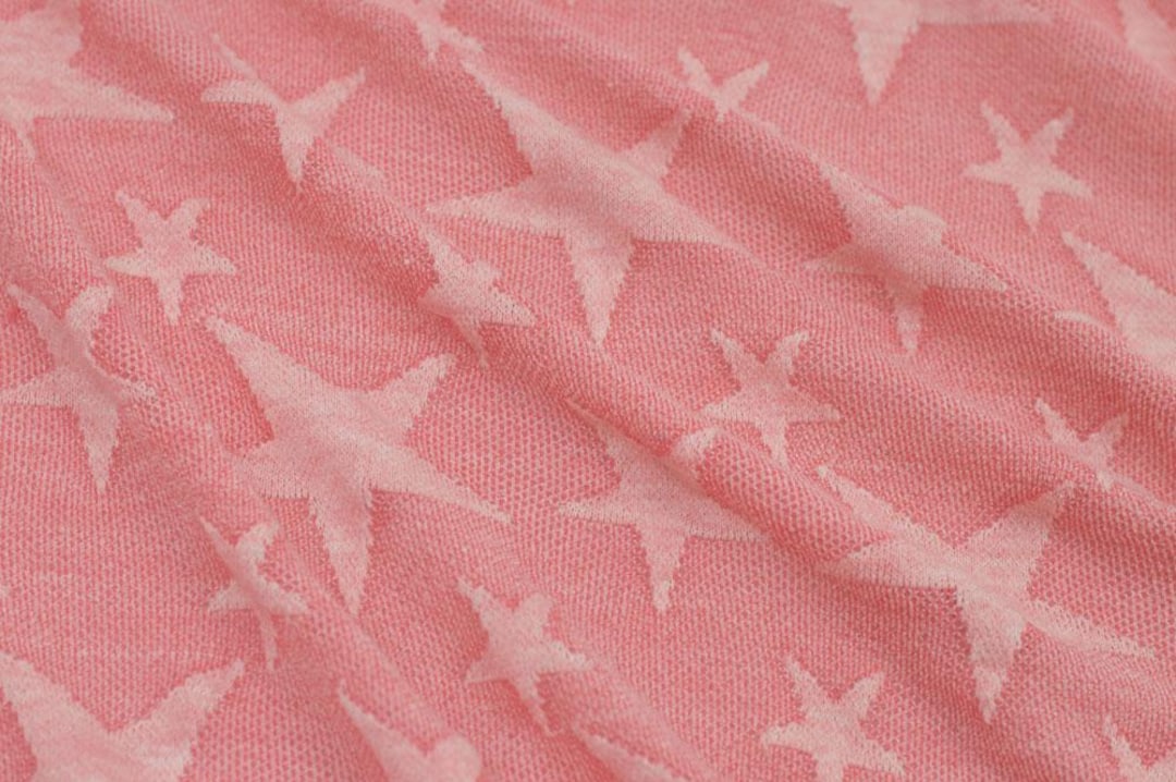 Pink Baby French Terry Stars Fabric by the Yard 58” Loose-weave ...