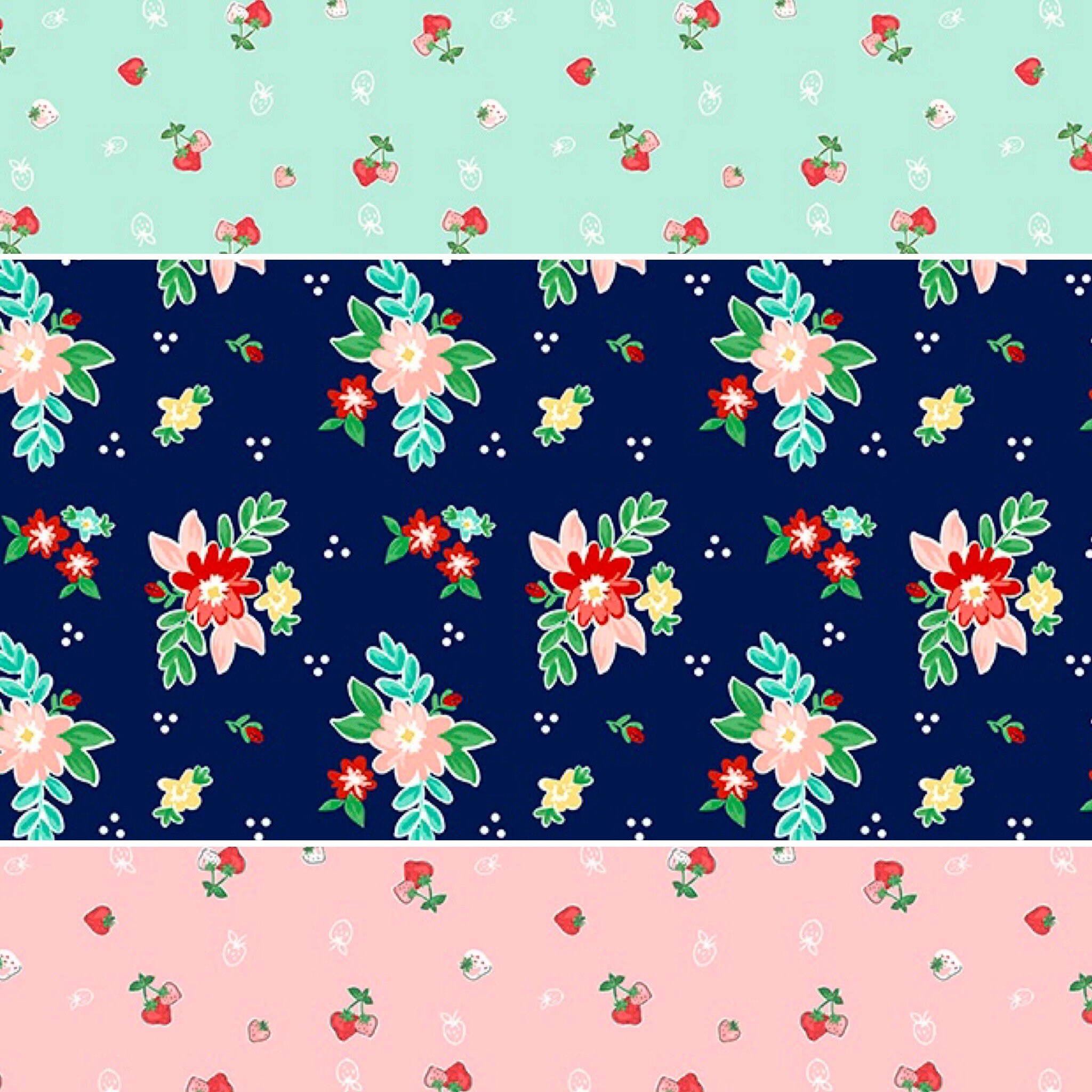 Quilt Fair Itty Bitty Strawberries Fabric by the Yard 100% | Etsy