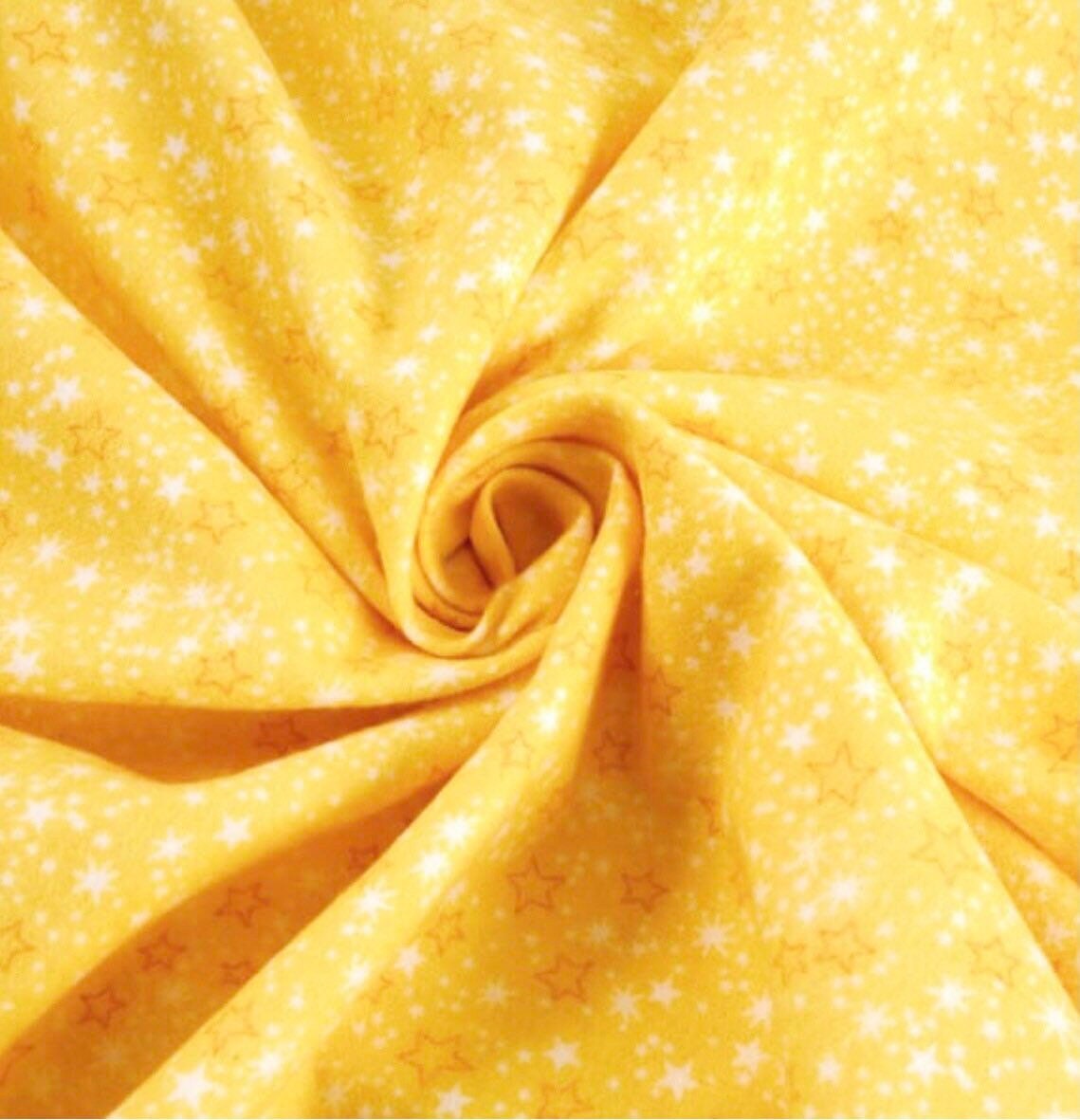 Yellow Stars Flannel Fabric by the Yard or Half Yards 100% - Etsy