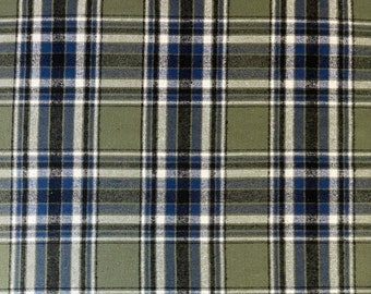 Eddie Bauer Sage Green Plaid Woven Flannel Fabric by the Yard 100% Brushed Cotton Double-sided ...
