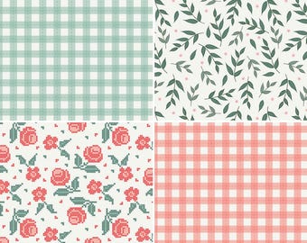 Spring Plaid Fabric by the Yard 100% Premium Cotton “gingham Cottage ...