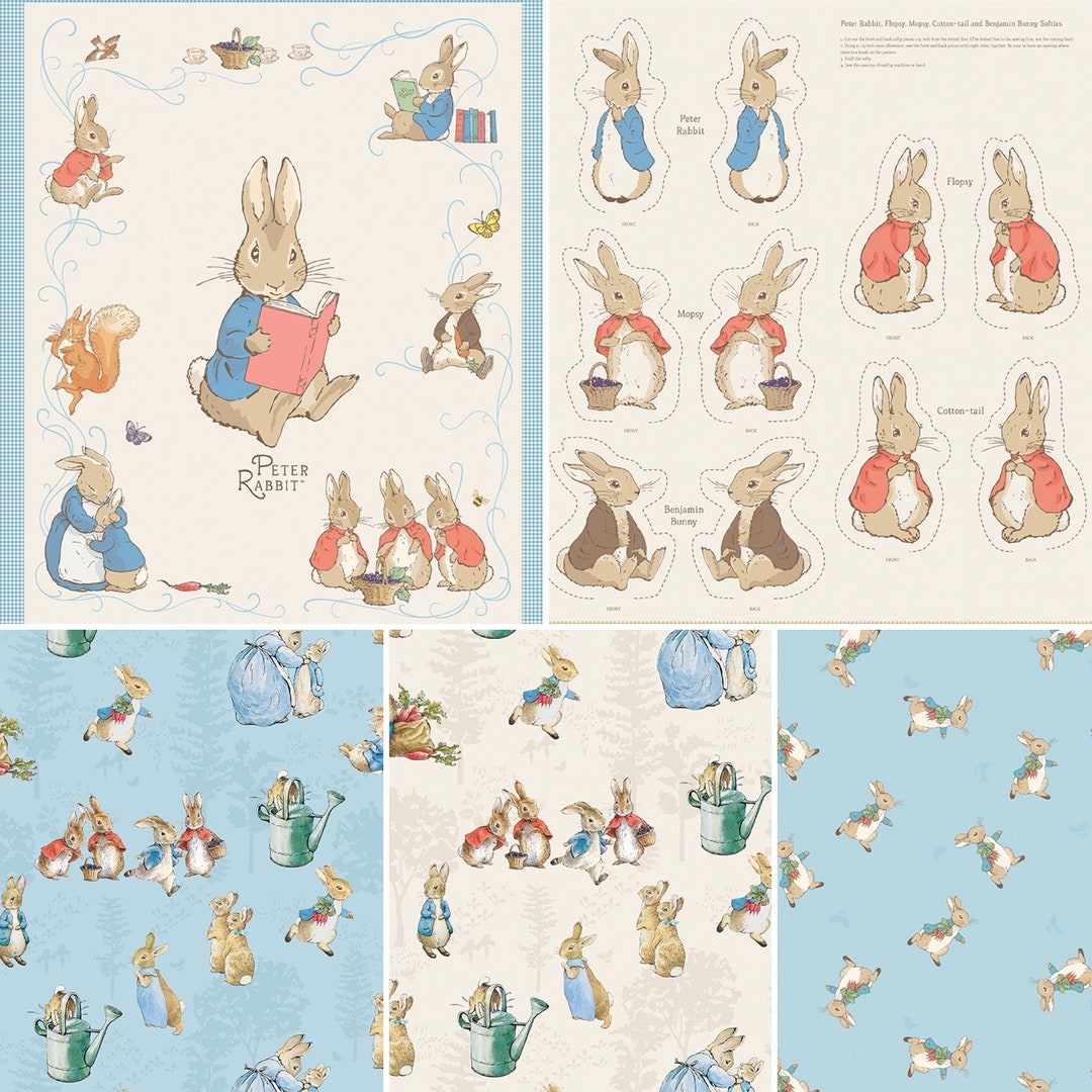 The Tale of Peter Rabbit Fabric Collection by the Yard 100% Premium ...