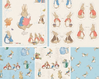 Peter Rabbit Garden Scenic Fabric by the Yard 100% Cotton Beatrix ...