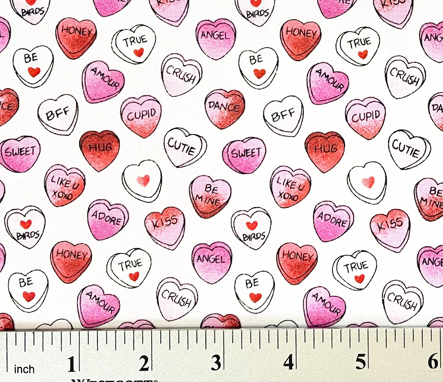 Candy Conversation Hearts Fabric by the Yard 100% Cotton - Etsy