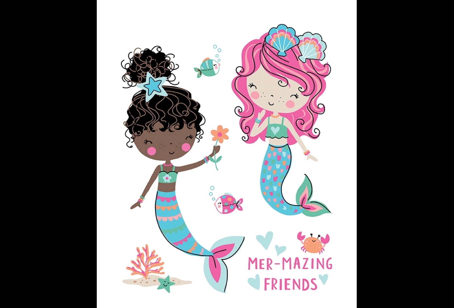 Mer-mazing Friends Mermaid Fabric Collection Riley Blake by the Yard ...