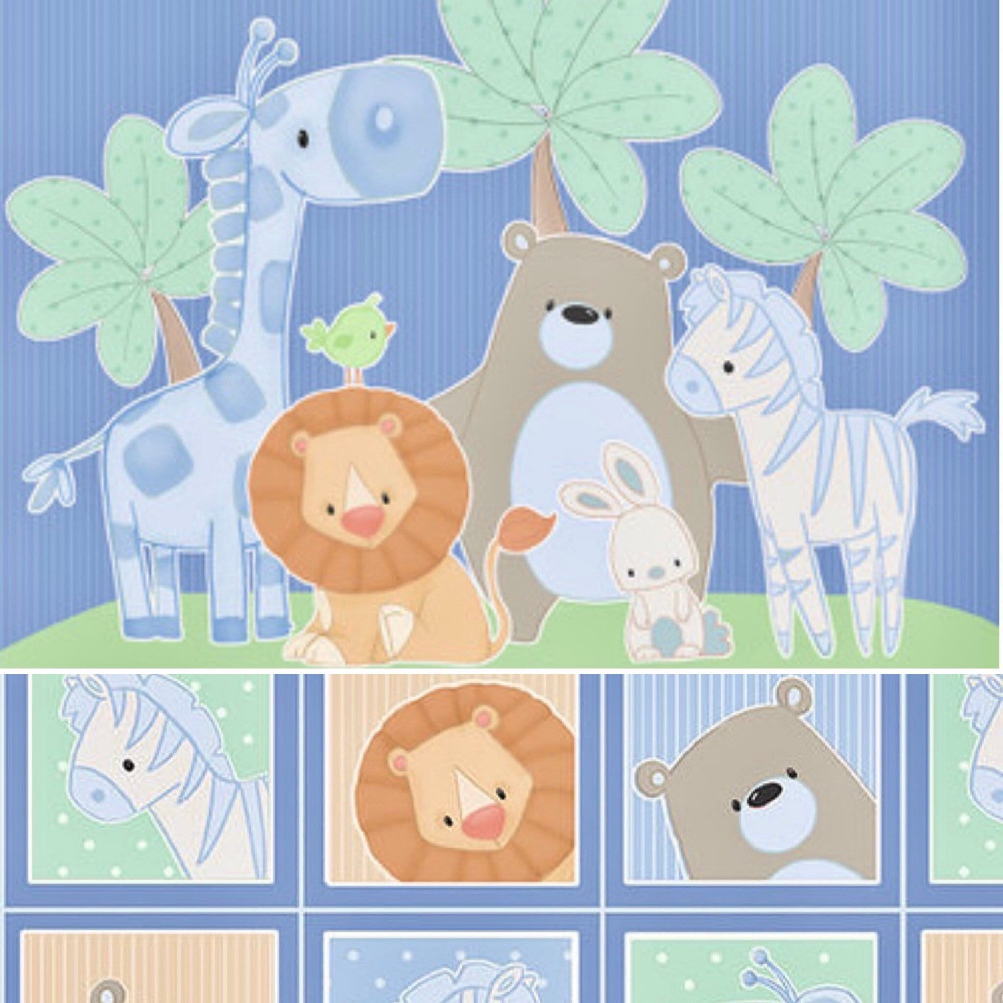 Little Peepers 24” Panel Zoo Animals Flannel Fabric by the Yard 100% ...