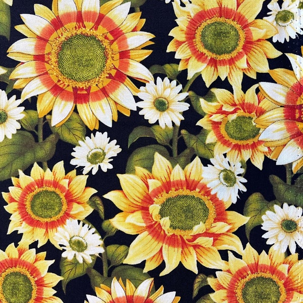 Sunflower Fabric by the Yard - Etsy