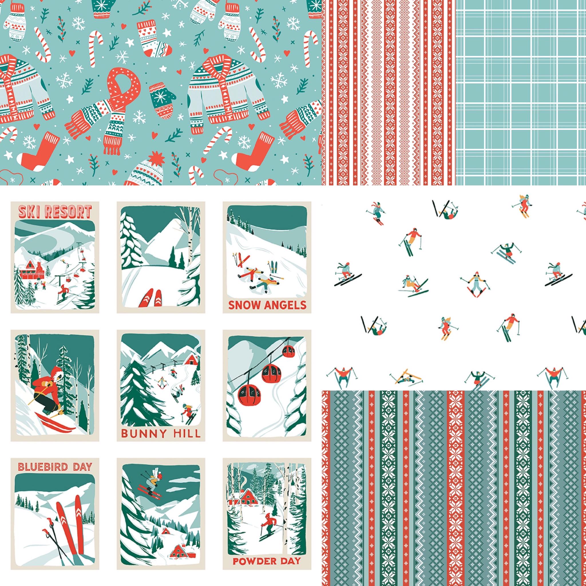 Ski Hill Collection Fabric by the Yard 100% Premium Cotton by Riley ...