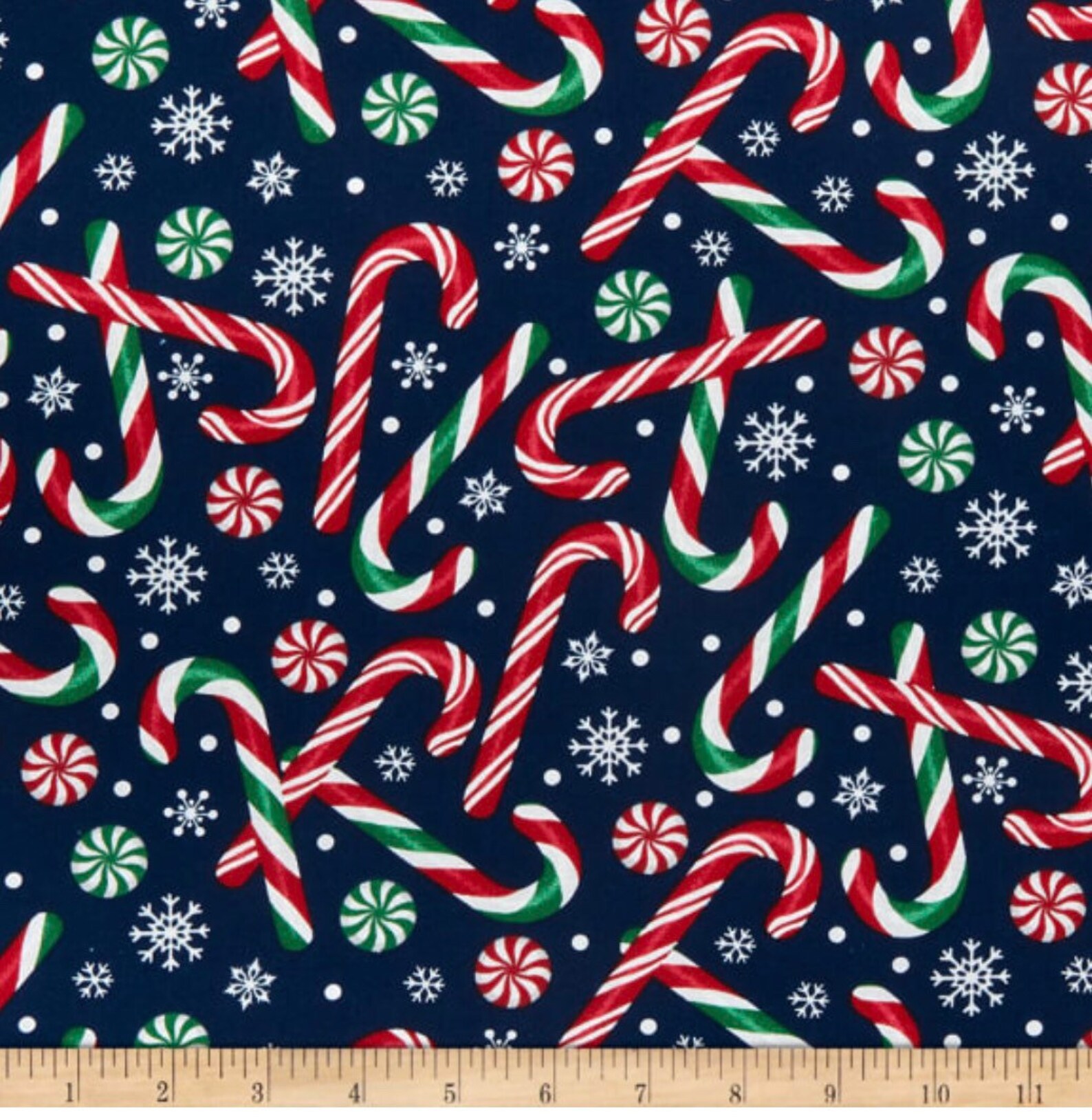 Large Candy Canes Fabric by the Yard or Half Yard 100% Premium - Etsy