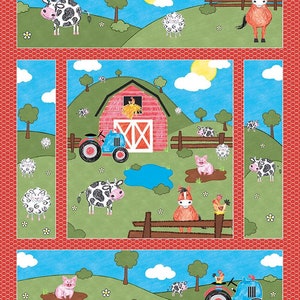 Coloring on the Farm Fabric Panel by Riley Blake Fabric 100% Premium ...