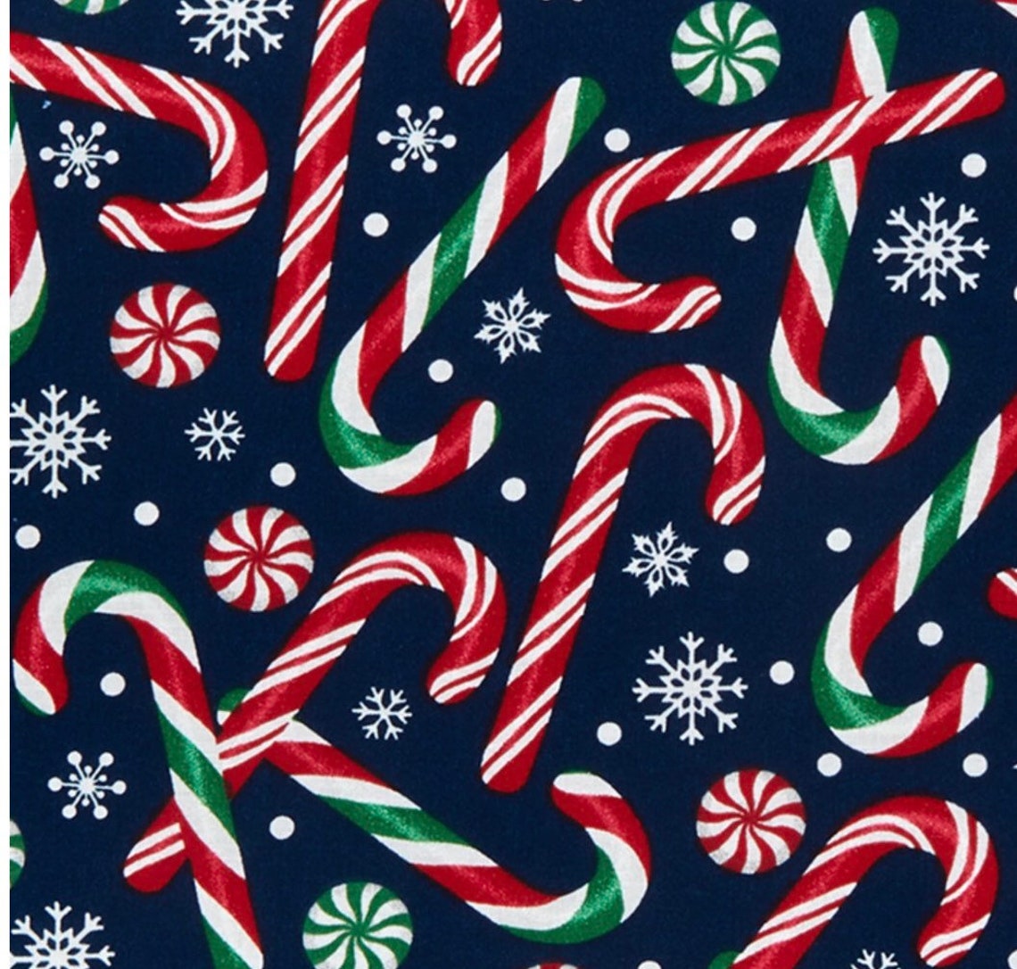 Large Candy Canes Fabric by the Yard or Half Yard 100% Premium - Etsy