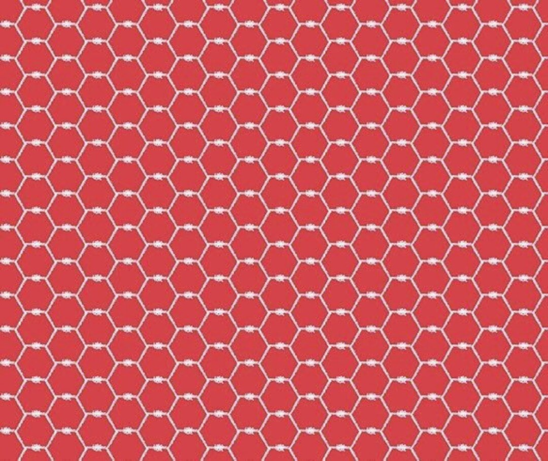 Coloring on the Farm Red Chicken Wire by Riley Blake Fabric by the Yard ...