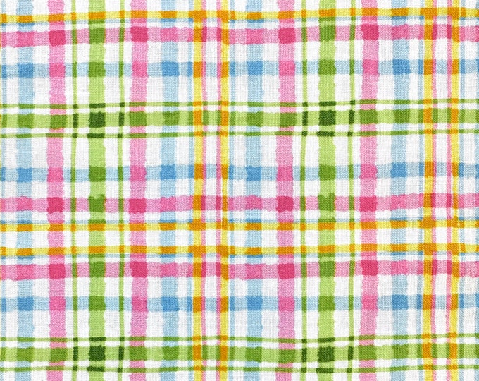 Easter Plaid Fabric by the Yard 100% Premium Cotton “spring is Hare” by ...