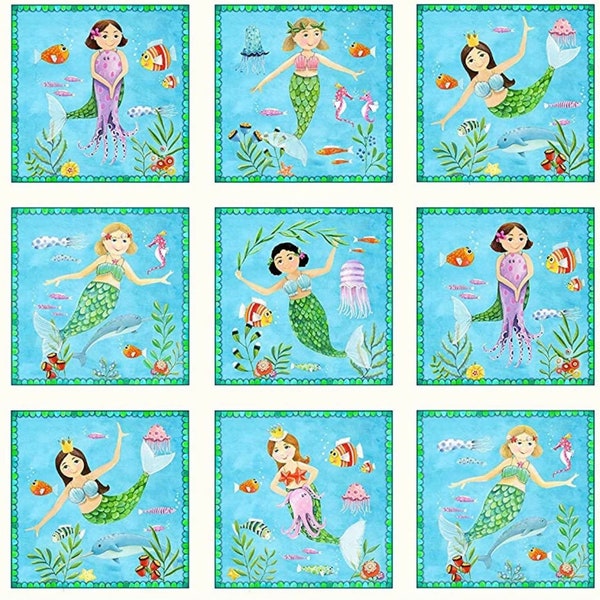 Little Mermaid Panel Fabric - Etsy