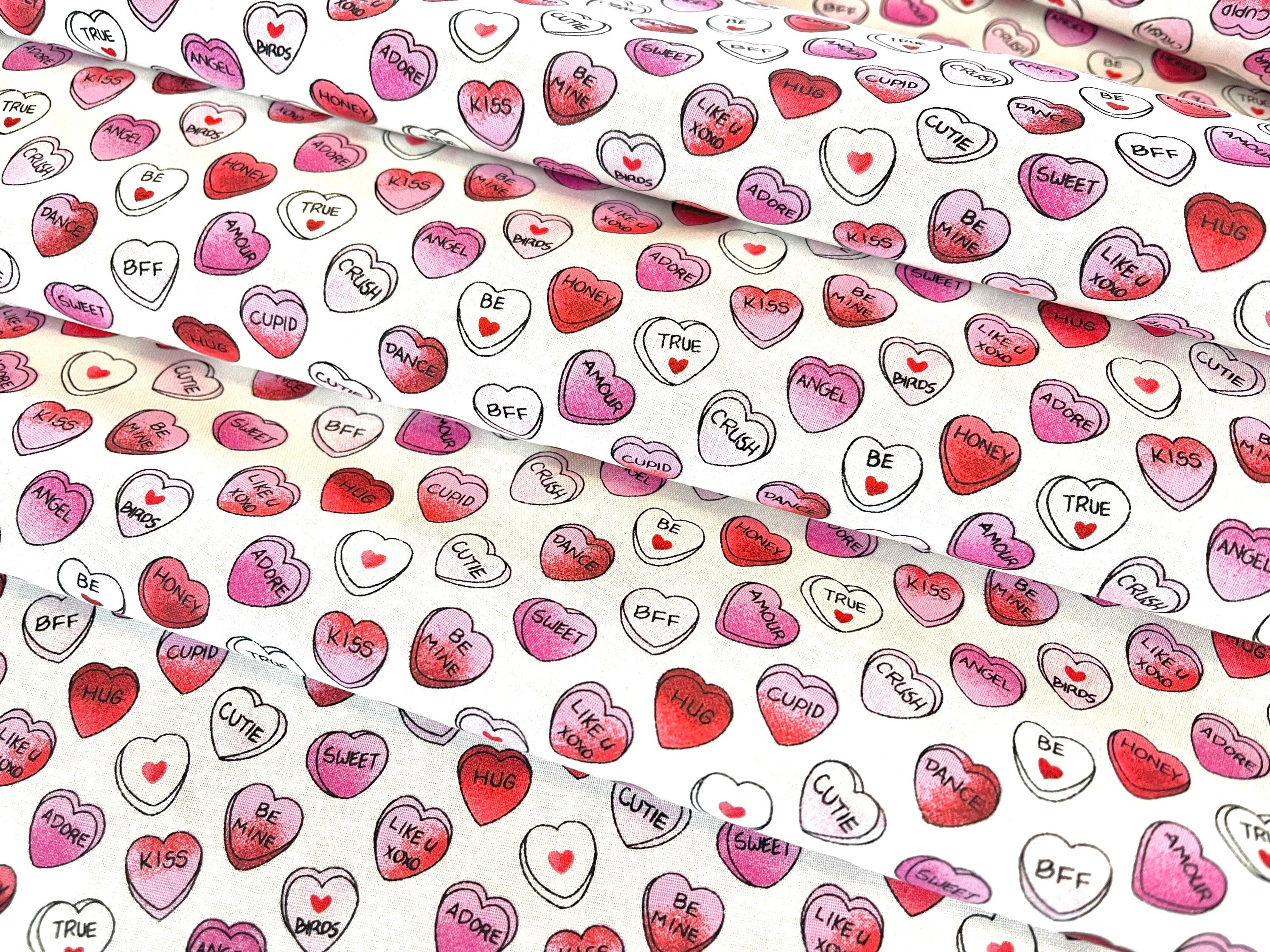 Candy Conversation Hearts Fabric by the Yard 100% Cotton - Etsy