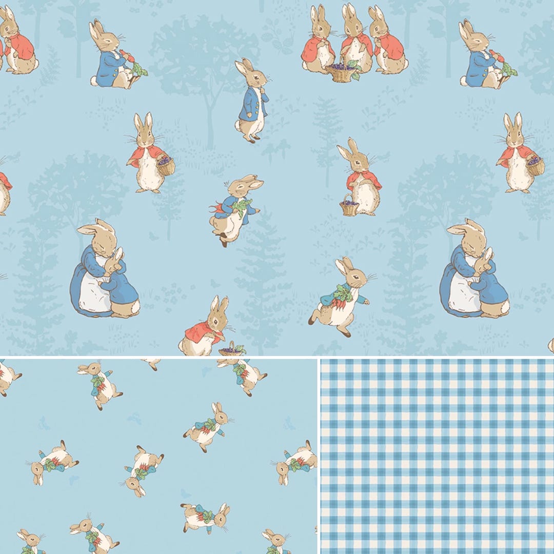 FLANNEL the Tale of Peter Rabbit Fabric Collection by the Yard 100% ...