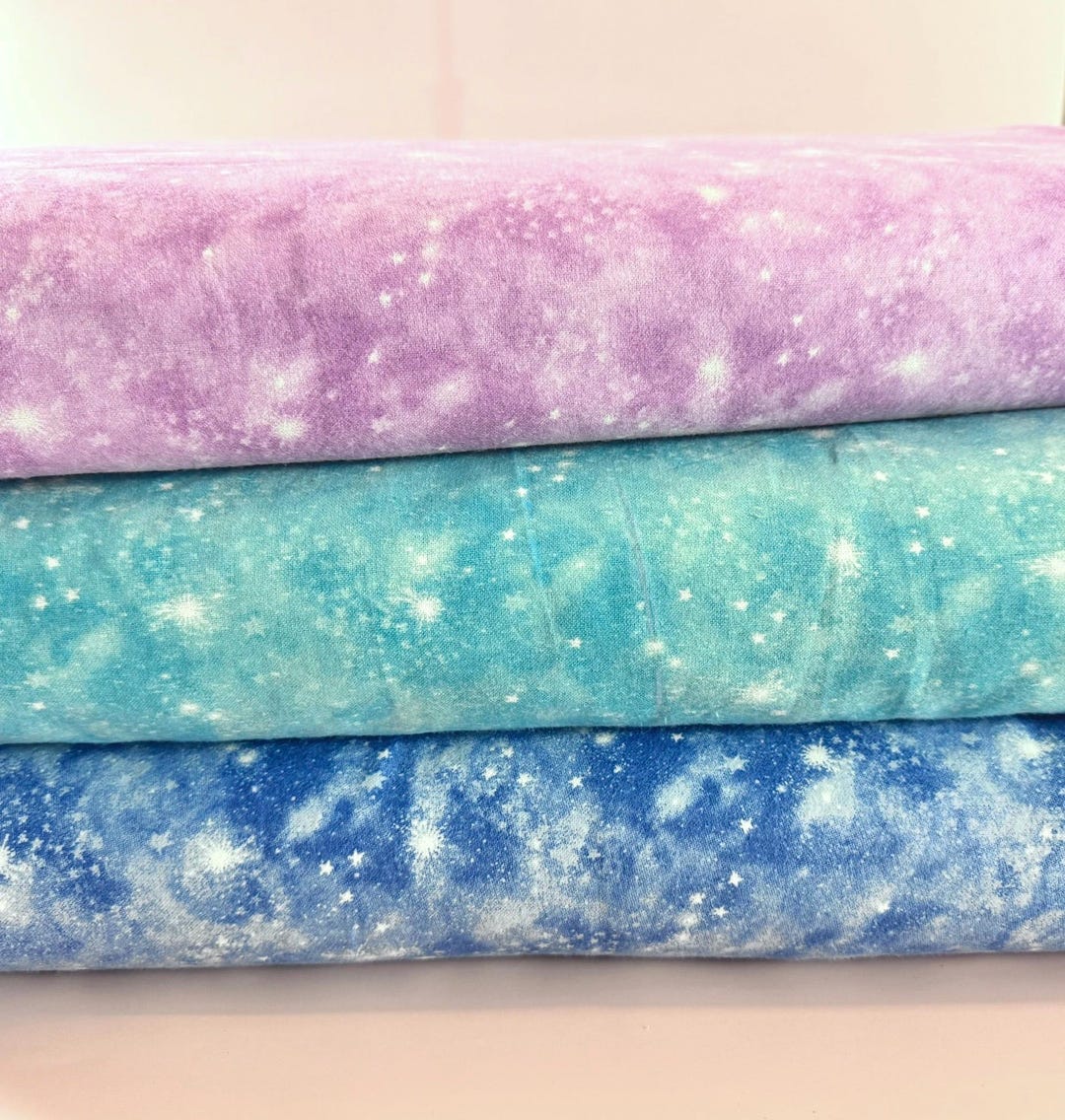 Fun Flannel Galaxy Stars Fabric by the Yard 100% Cotton by Oasis ...