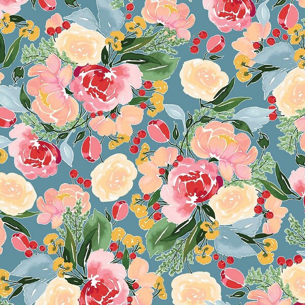 Large Floral Fabric - Etsy