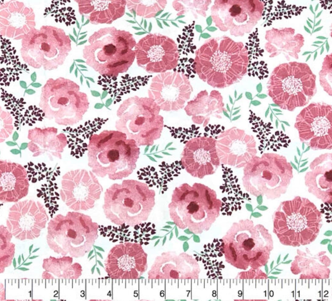 Paris Floral Flannel Fabric by the Yard or Half Yards 100% | Etsy