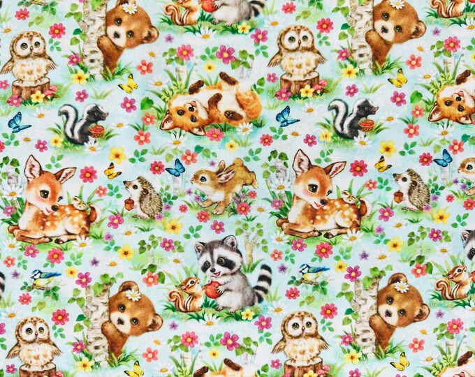 Woodland Spring Cuties Fabric by the Yard 100% Premium Cotton by Robert ...