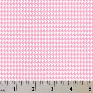 Pink and White Houndstooth Flannel Fabric by the Yard Half Yards 100% Cotton Tiny Checks Infant ...