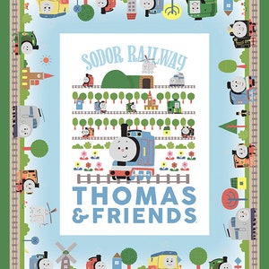 Thomas & Friends Sodor Railway Collection Fabric by the Yard 100% ...