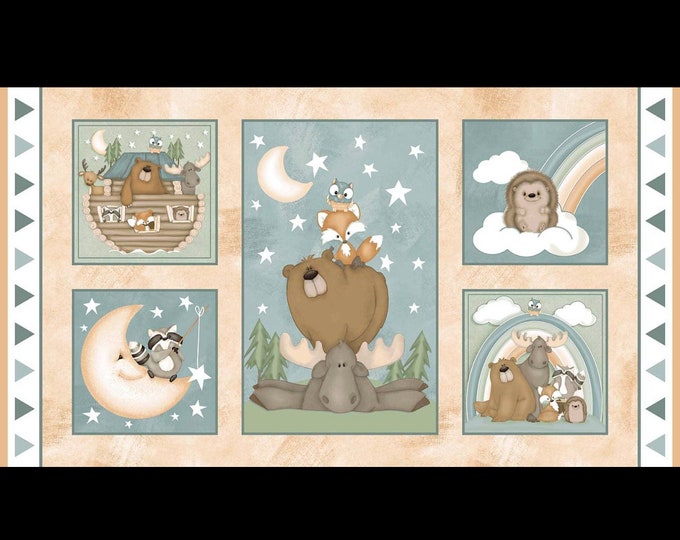 Dream Big Little One Ark Blocks 24” Fabric Quilt Panel by Henry Glass ...