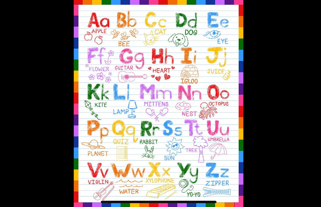 Color My World 36” Alphabet Panel 100% Premium Cotton by Blank Quilting ...