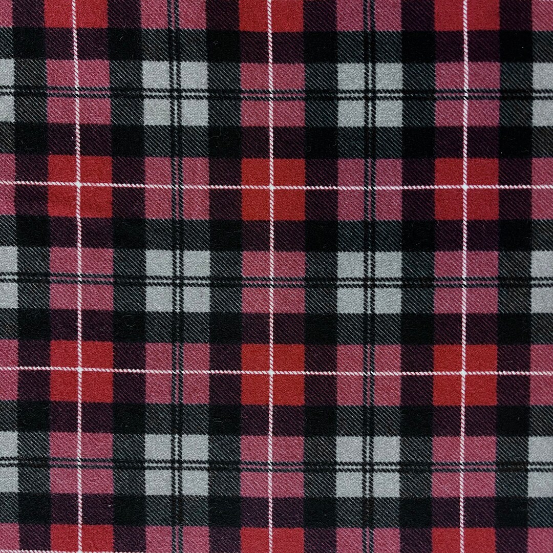 Red Black & Gray 3 Plaid Flannel by Riley Blake Fabric by the Yard 100% ...
