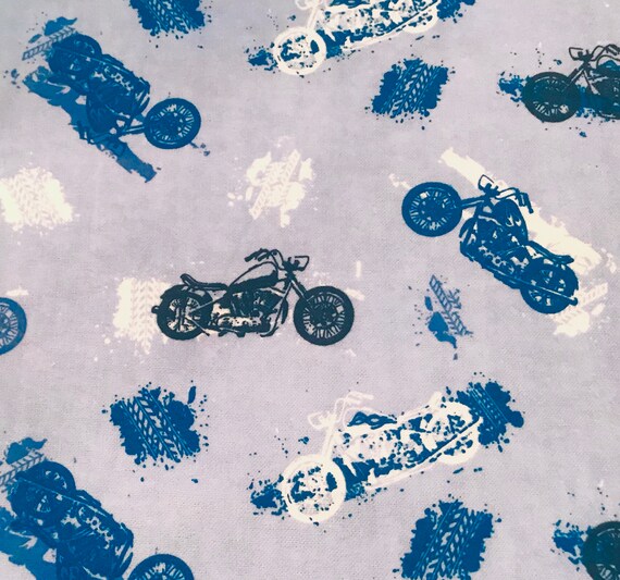 Motorcycle Flannel Fabric By The Yard or Half yards Novelty | Etsy