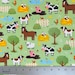 Animals on the Farm Fabric by the Yard 100% Cotton Farming Countryside ...