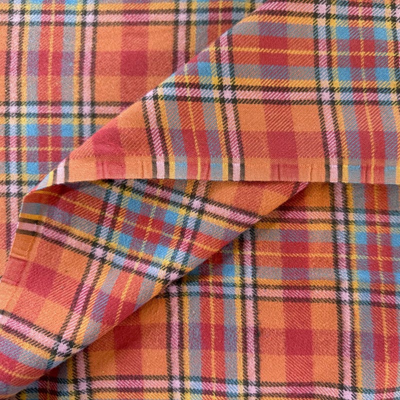 Orange Plaid Fabric - Etsy
