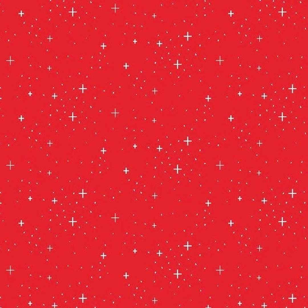 Red Twinkling Stars Flannel Fabric by the Yard 100% Cotton by - Etsy