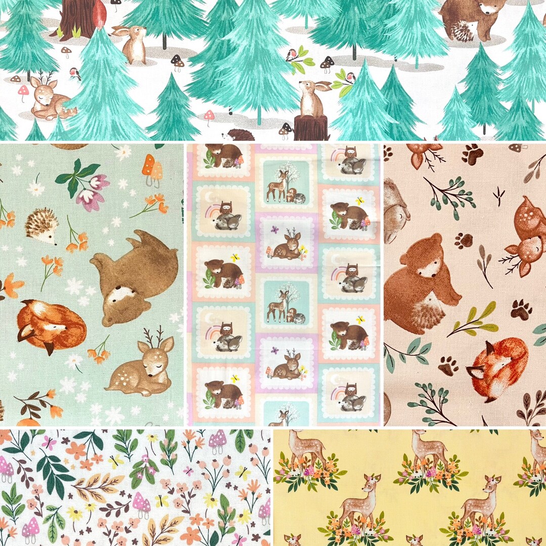 Woodland Wander Fabric Collection by the Yard 100% Premium Cotton by 3 ...