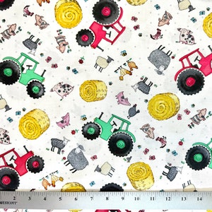Hay Day Farm Animals Fabric Collection 100% Premium Cotton by Kate ...